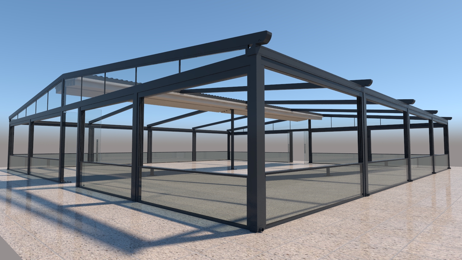 Pergole Retractabile Drepte | Bioclimatice | Tip Cort- Fabrica de Pergole